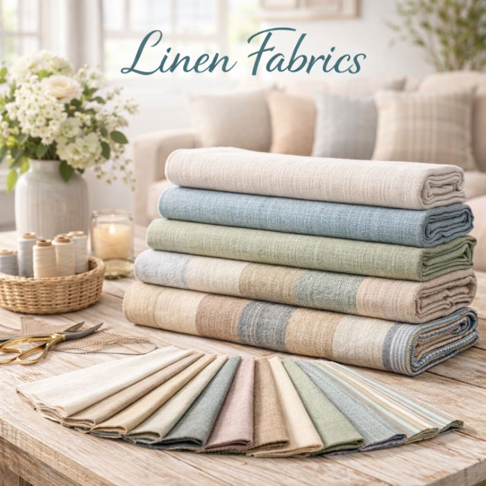 Linen Upholstery Fabric by the Yard | Textured Furniture Fabric